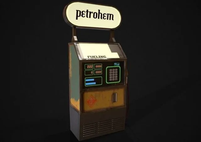 3D Model – CyberPunk Petrol Pump Low-poly (PBR)