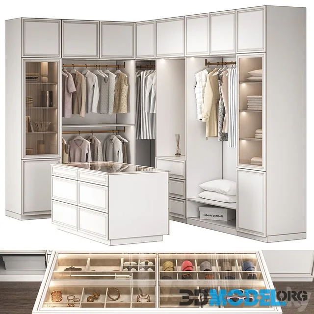 3D Model – Dressing room with island