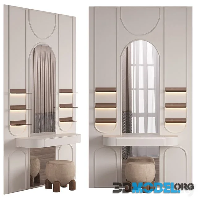 3D Model – Dressing table 06 with Bebop Pouf by Last Ditch Design