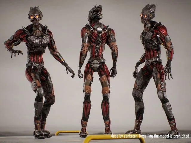 3D Model – Horror Robot Low-poly (PBR)