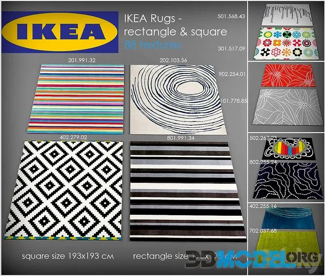 3D Model – IKEA Rugs collection