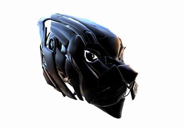 3D Model – Mecha panther Head Low-poly (PBR)