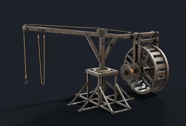 3D Model – Medieval crane Low-poly (PBR)