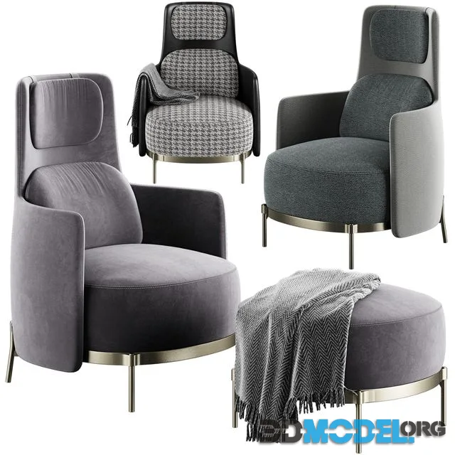 3D Model – Minotti Tape Bergere Armchair