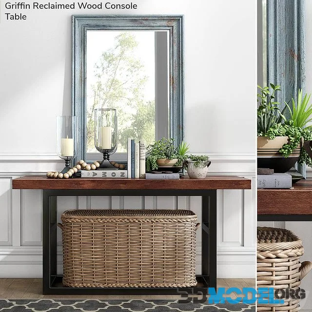3D Model – Pottery barn GRIFFIN RECLAIMED WOOD CONSOLE TABLE