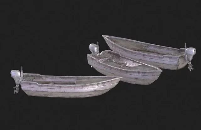 3D Model – Small wooden boat Low-poly (PBR)