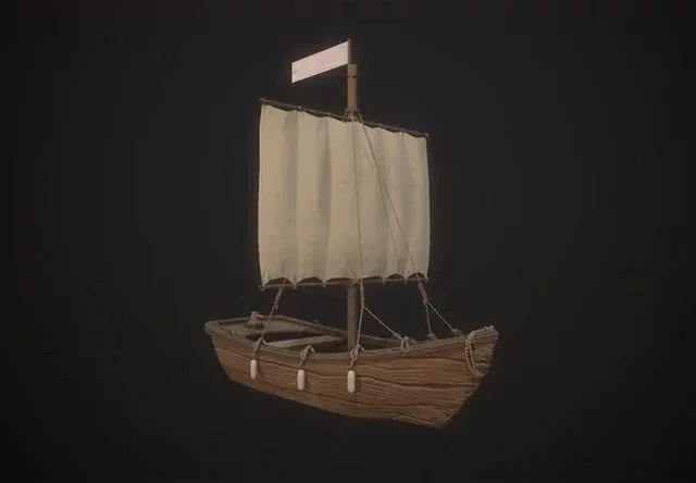 3D Model – Stylized Boat Low-poly (PBR) (PBR)