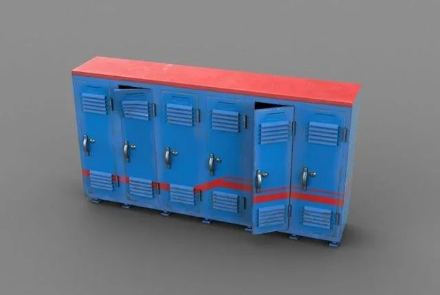 3D Model – Stylized Lockers Low-poly (PBR)