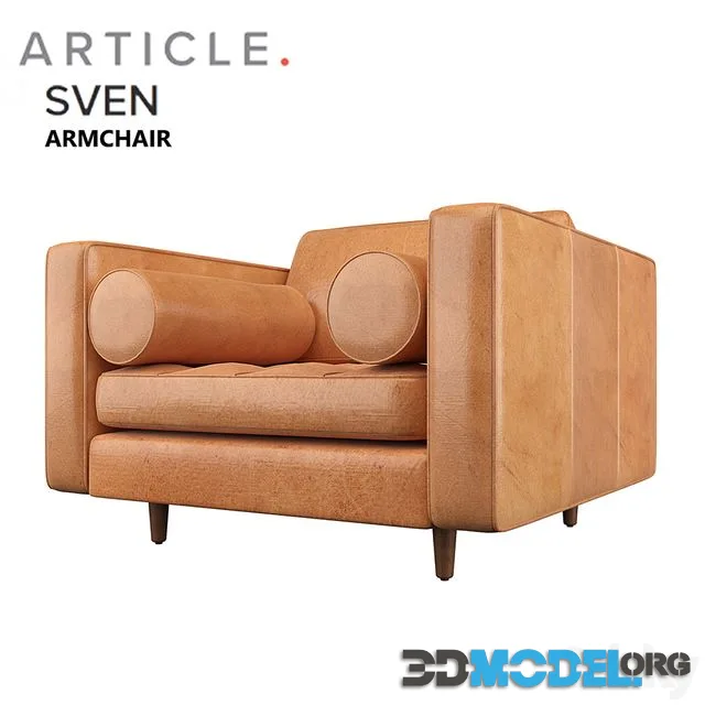 3D Model – Sven Charme Tan Armchair By Article