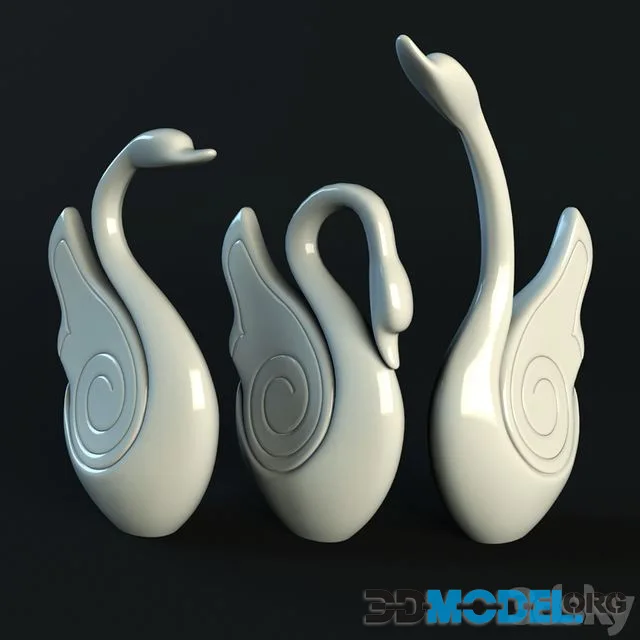 3D Model – Three Swans
