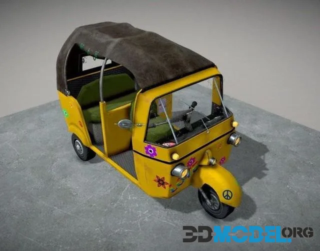 3D Model – Tuk Tuk or Auto Rickshaw Low-poly (PBR)