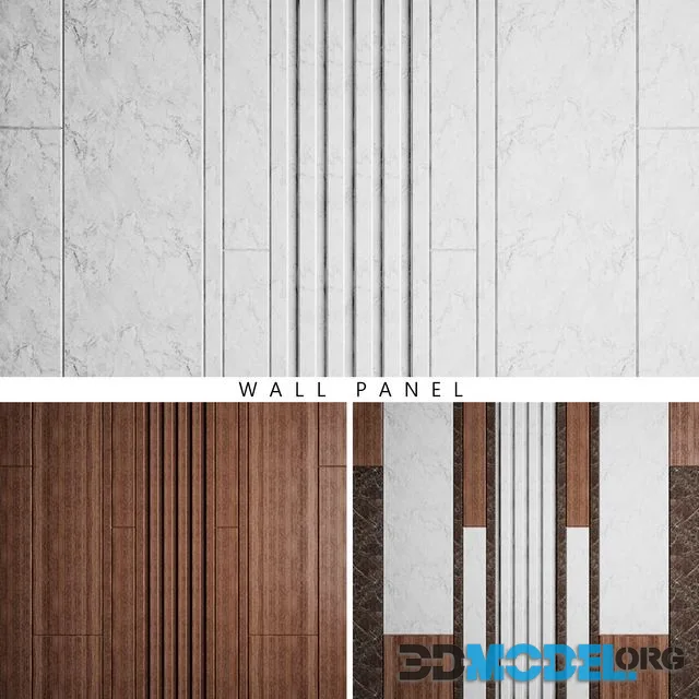 3D Model – Wall Panel 8 (Wood, Stone)