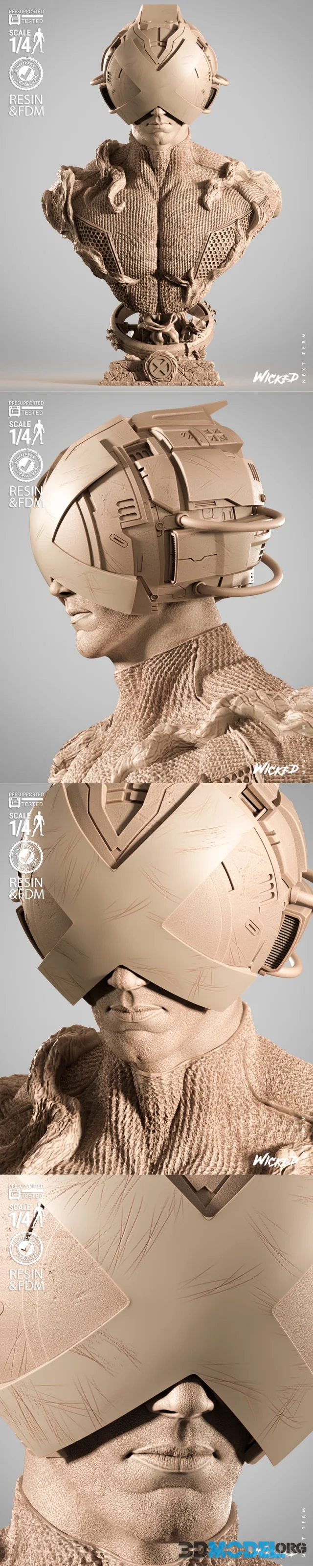 3D Model – WICKED - Professor X Portrait Bust – Printable