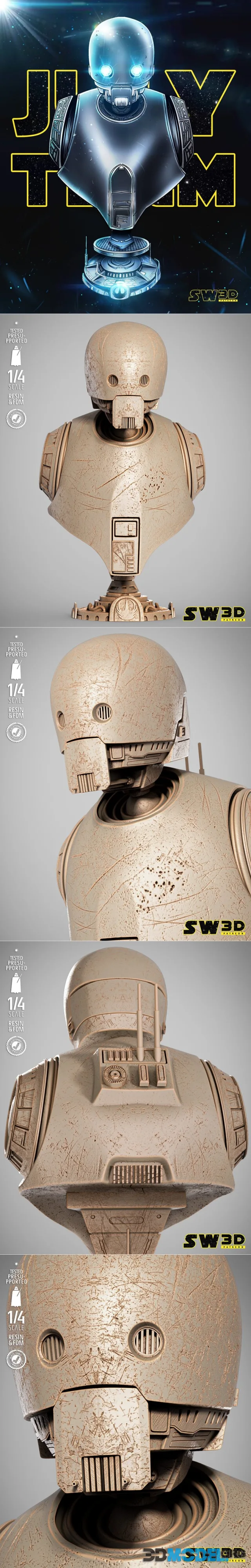 3D Model – SW3D - K2SO Portrait Bust – Printable