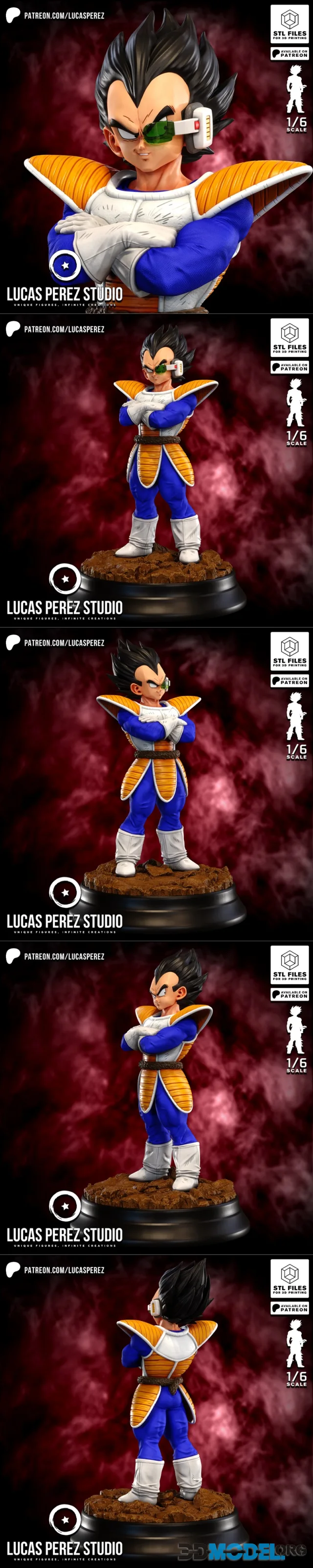 3D Model – Lucas Perez - Vegeta Scouter Saiyan Saga – Printable