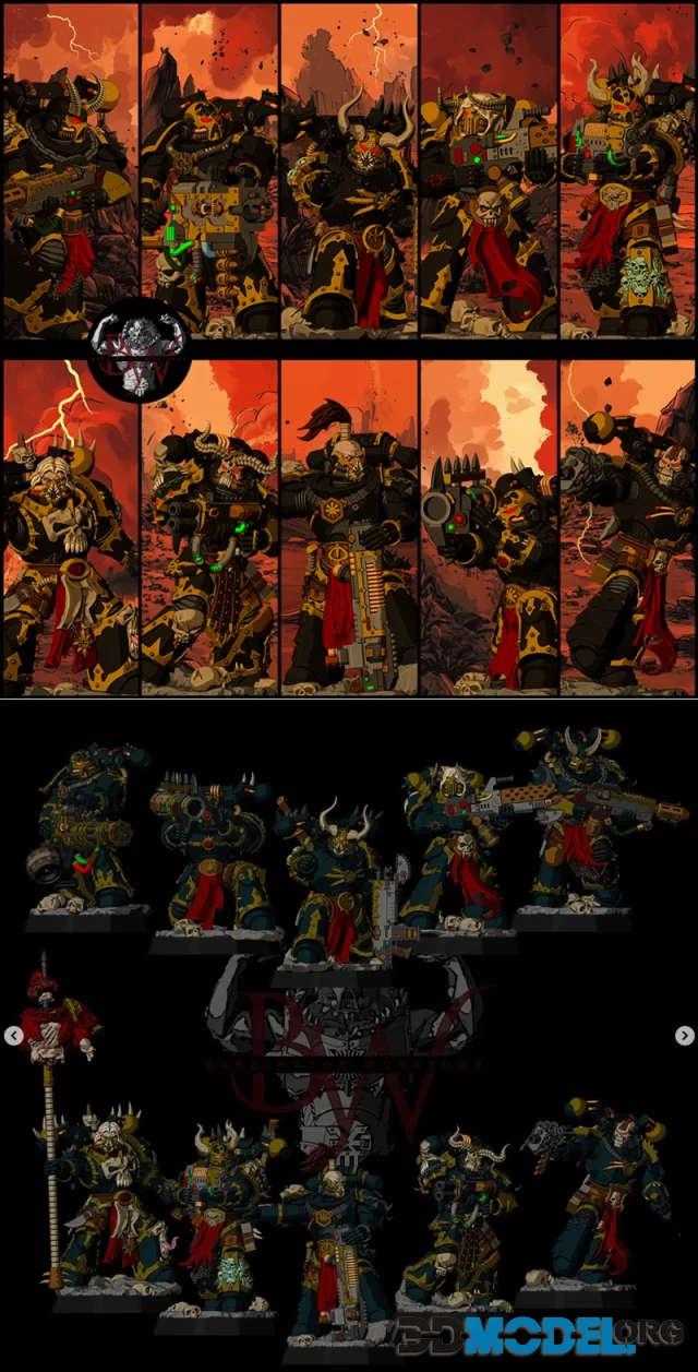 3D Model – Evil Space Soldiers Builder v.1 – Printable