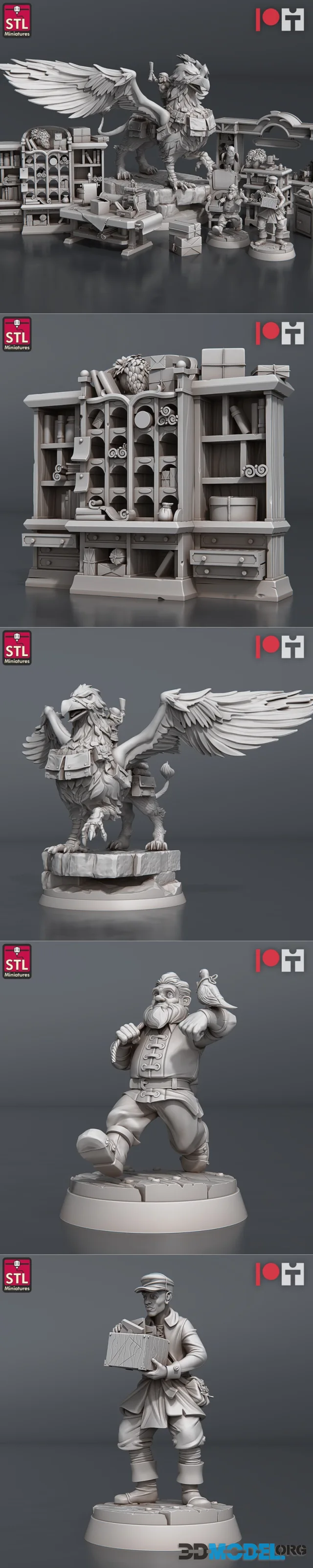 3D Model – STL Miniatures - Post Office Set – Printable