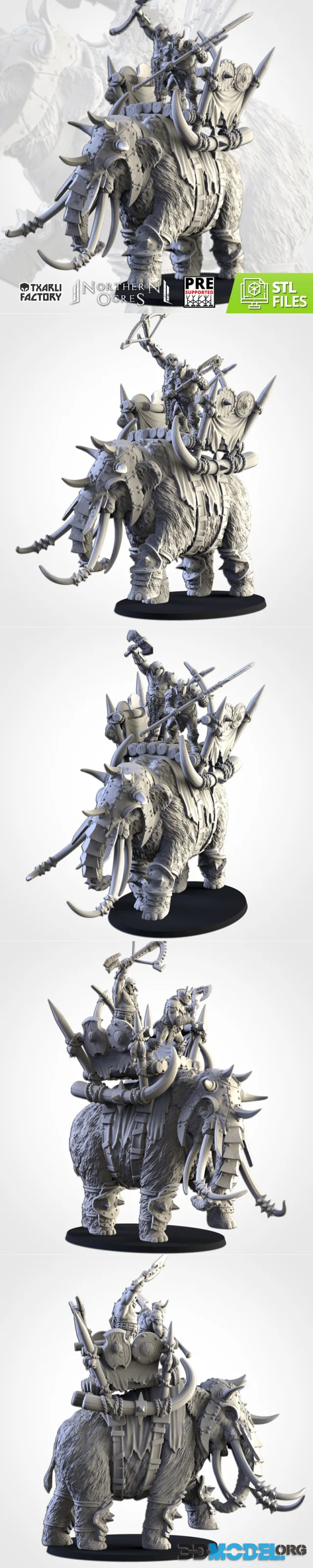 3D Model – Txarli Factory - Ogres on Mammoth – Printable