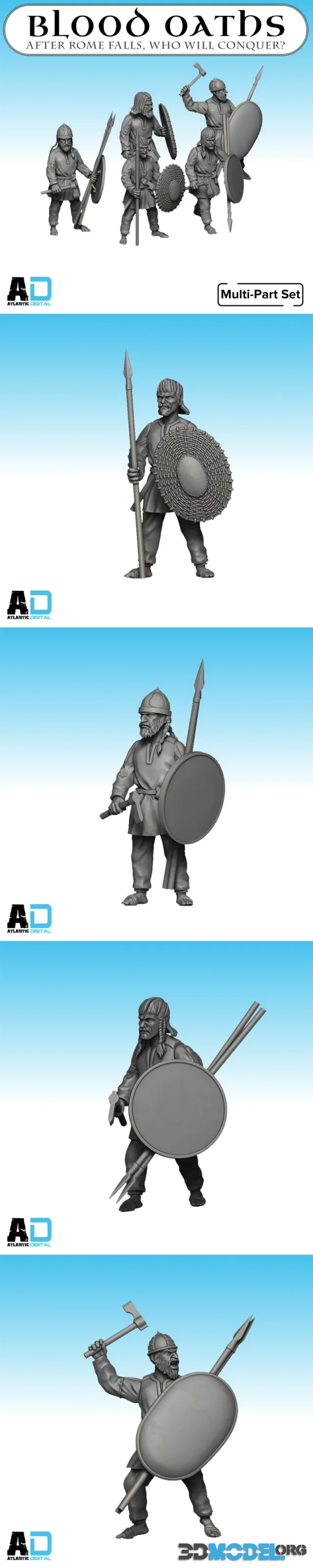 3D Model – Wargames Atlantic - Eastern European Levy Infantry – Printable