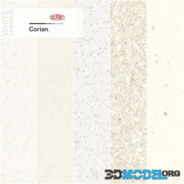 3D Model – Dupont Corian Kitchen Countertops White