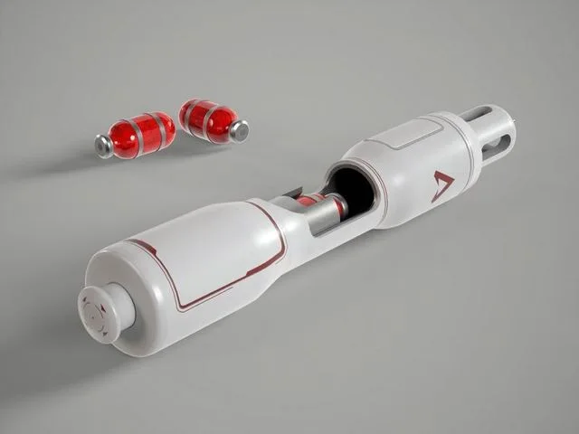 3D Model – Futuristic SciFi medical injector Low-poly (PBR)