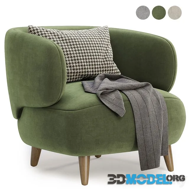 3D Model – luisa fleece armchair