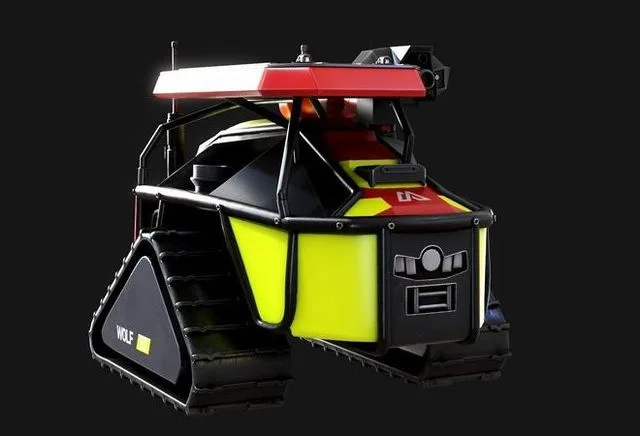3D Model – Magirus Wolf R1 Firefighting Fire Robot vehicle Low-poly (PBR)