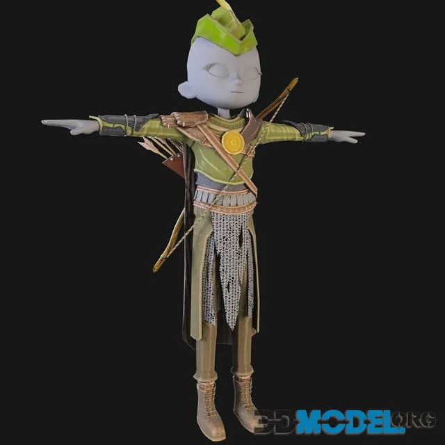 3D Model – Stylized Archer Low-poly (PBR)