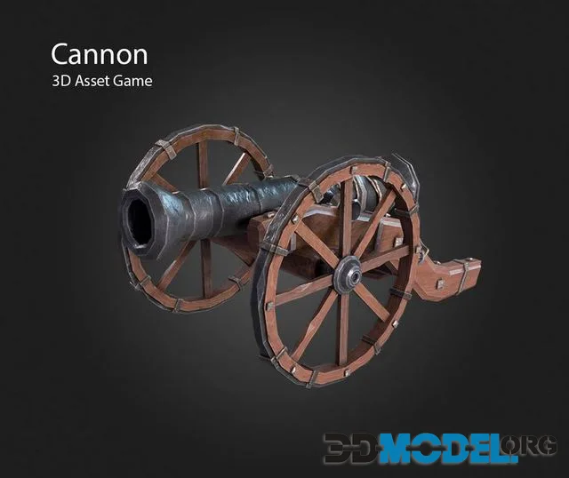 3D Model – Cannon Low-poly (PBR)