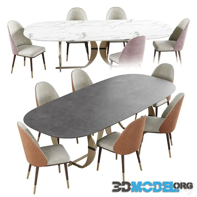 3D Model – Capital Collection CONVIVIO Oval dining table and Chair