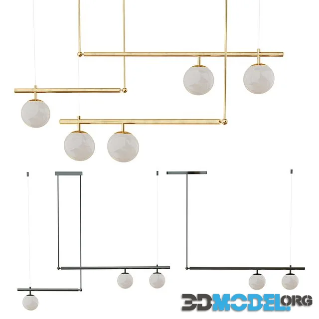 3D Model – Chandelier barra lampatron