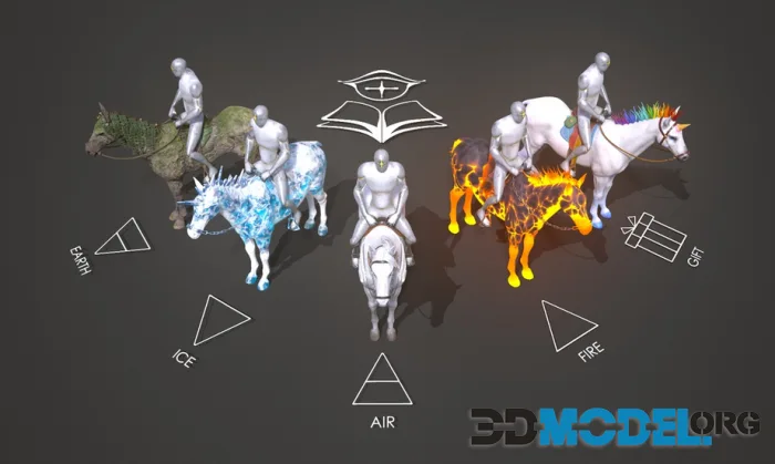Unreal Engine asset – Elemental Horses Pack