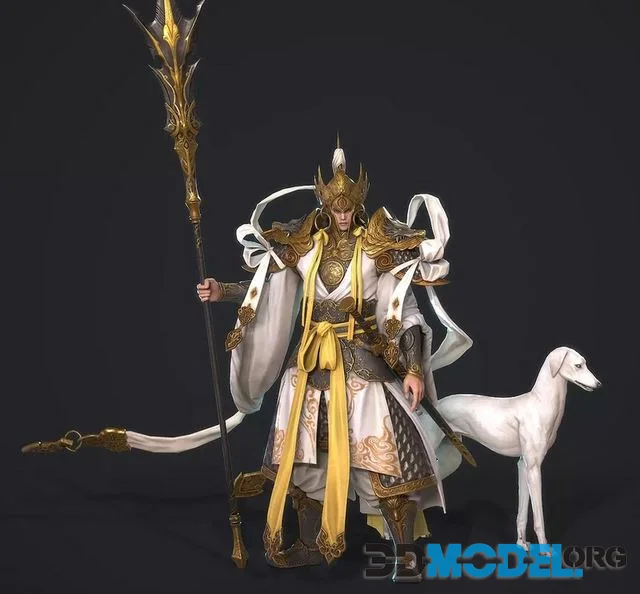 3D Model – Erlang Shen Low-poly (PBR)