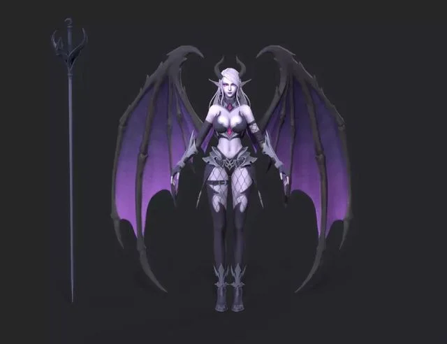 3D Model – Female demon Low-poly (PBR)