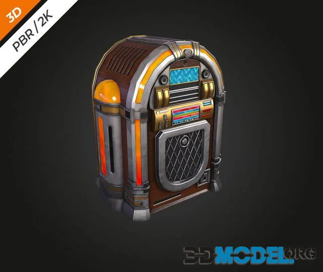 3D Model – Jukebox Low-poly (PBR)