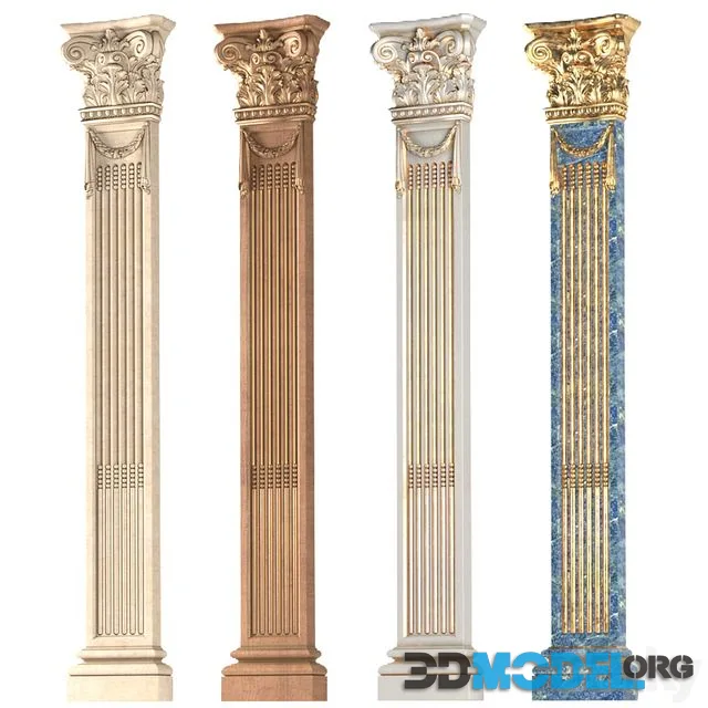3D Model – Pilaster in classic style