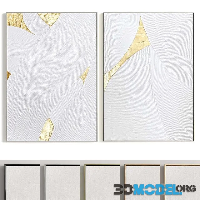 3D Model – Plaster Two Photo Frame T-328