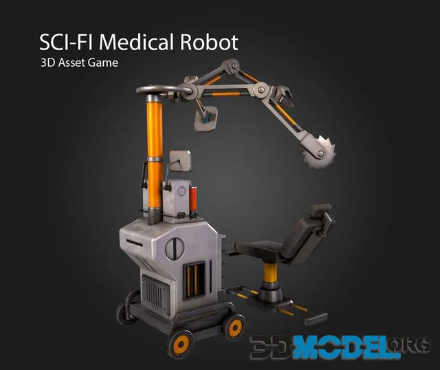 3D Model – SCI-FI Medical Robot Low-poly (PBR)