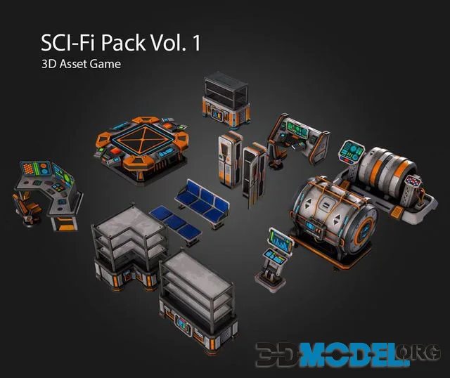 3D Model – SCI-FI Pack Vol 1 Low-poly (PBR)