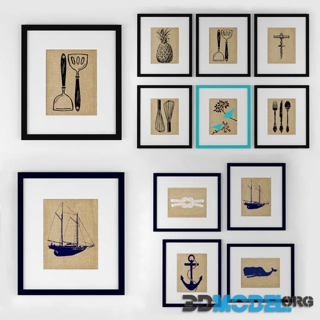 3D Model – Set of posters
