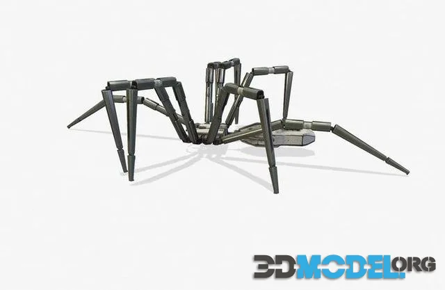 3D Model – Spider bot v1 rigged and animated Low-poly (PBR)