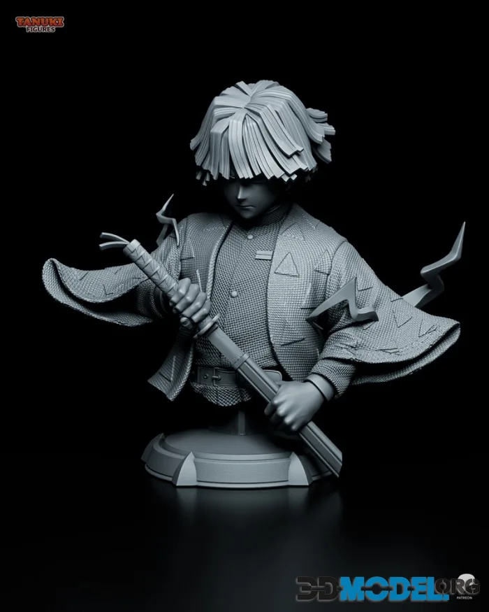 3D Model – Tanuki Figures - Zenitsu Bust – Printable