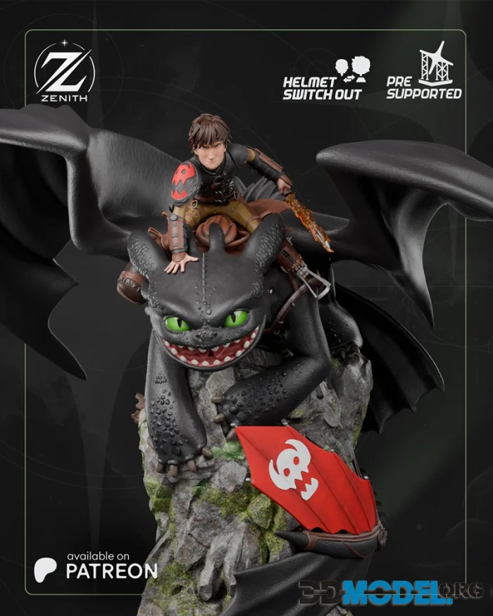 3D Model – Zenith Studios - Hiccup and Toothless – Printable