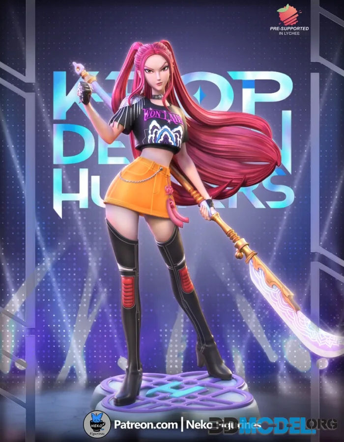 3D Model – Neko Figurines - Kpop Demon Hunters - Mira – Printable