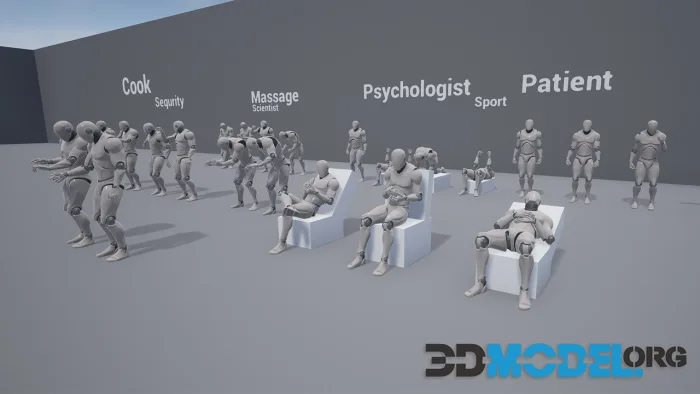 Unreal Engine asset – City Animation of People - Pack 3