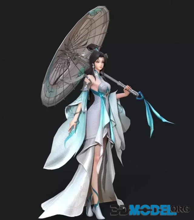 3D Model – Ancient women Low-poly (PBR)