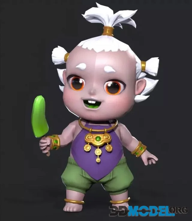 3D Model – Cartoon version of children Low-poly (PBR)