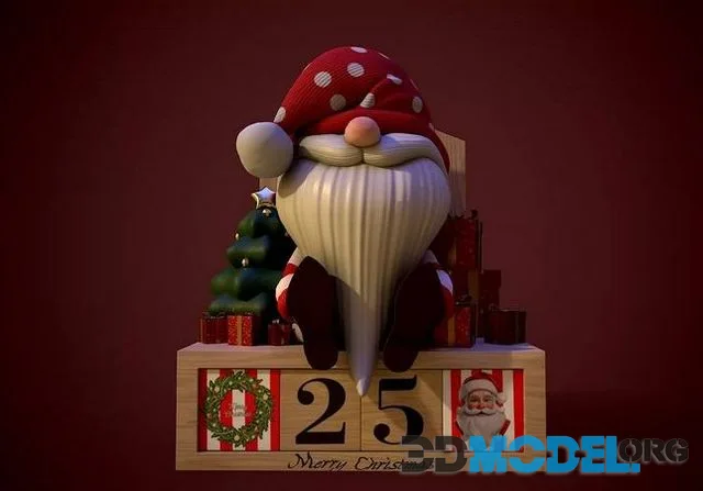 3D Model – Christmas Advent Calendar Low-poly (PBR)
