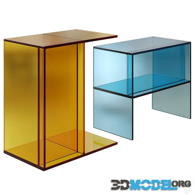 3D Model – Color Transparent Acrylic Flip Table Options