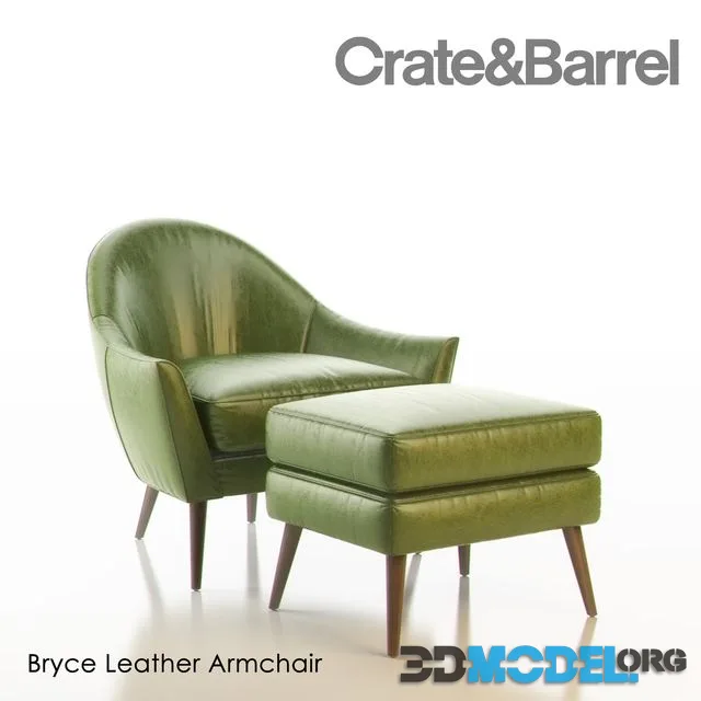 3D Model – Crate & Barrel Bryce Leather Armchair